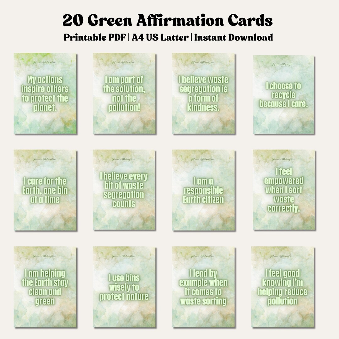 Sustainable Affirmation Cards: Printable Daily Inspiration (digital ...