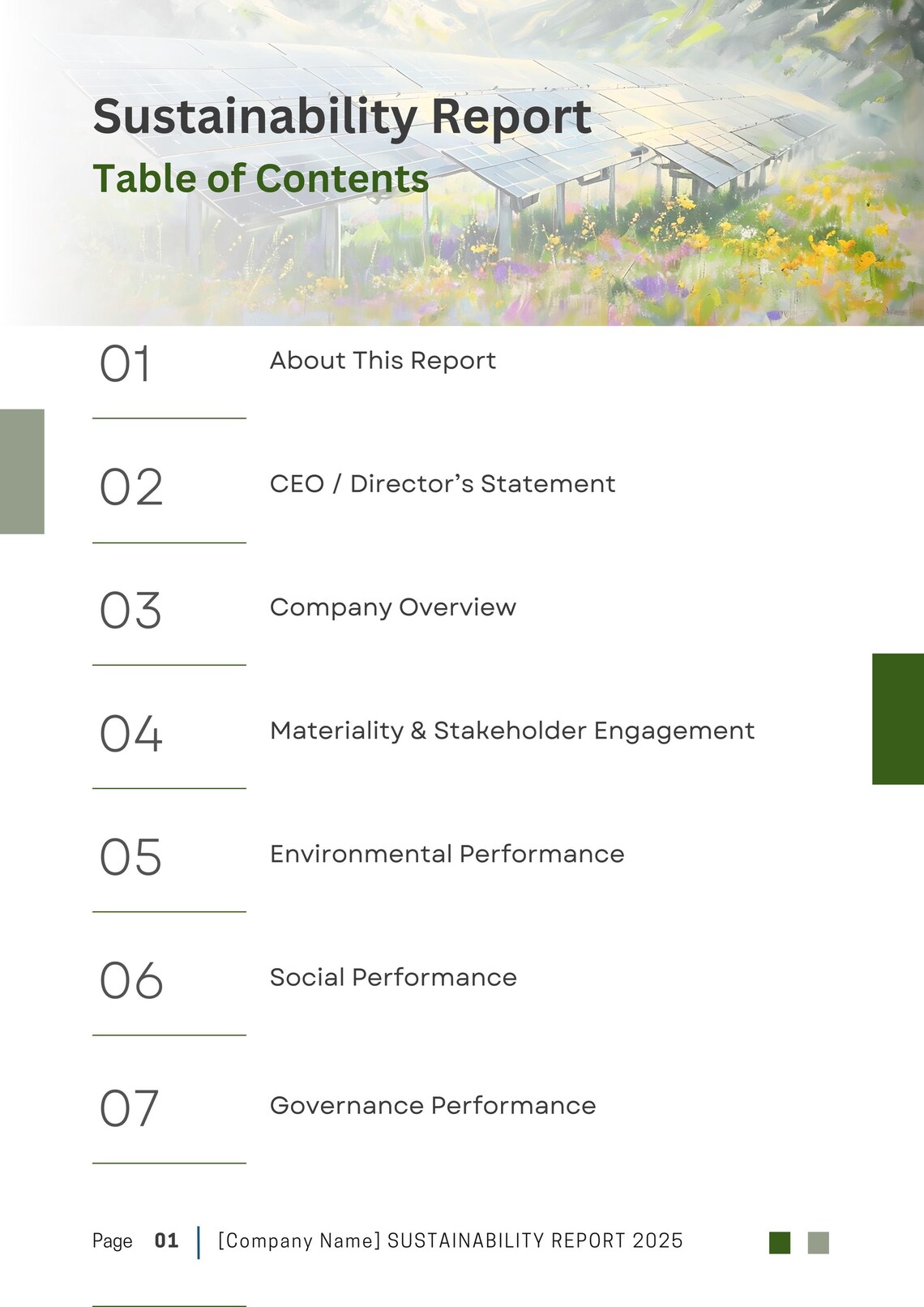 ESG Sustainability Report Template Canva: Editable Corporate Layout ...