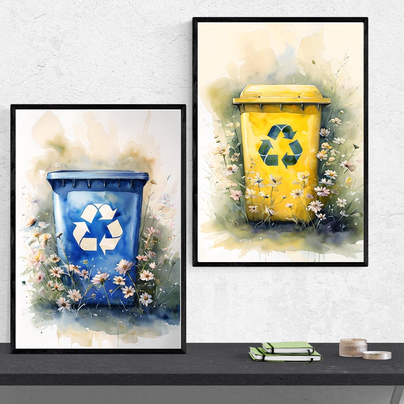 Whimsical Cottagecore Recycle Bin Poster, Watercolor 3R Chart, Not Your ...