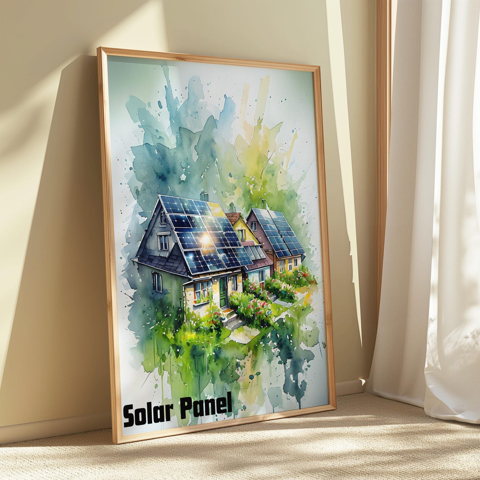 Renewable Energy Digital Poster, Sustainable Art for Kids, Green Decor ...