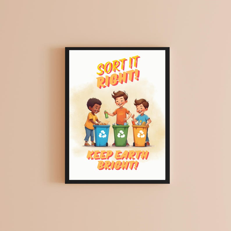 Sort It Right Recycling Poster for Kids – Digital Download Waste ...