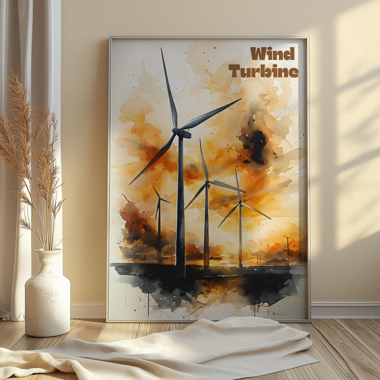 Renewable Energy Digital Poster, Sustainable Art for Kids, Green Decor ...
