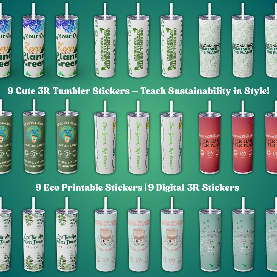 Eco Printable Stickers for Tumblers Digital 3R Stickers for Tumblers ...