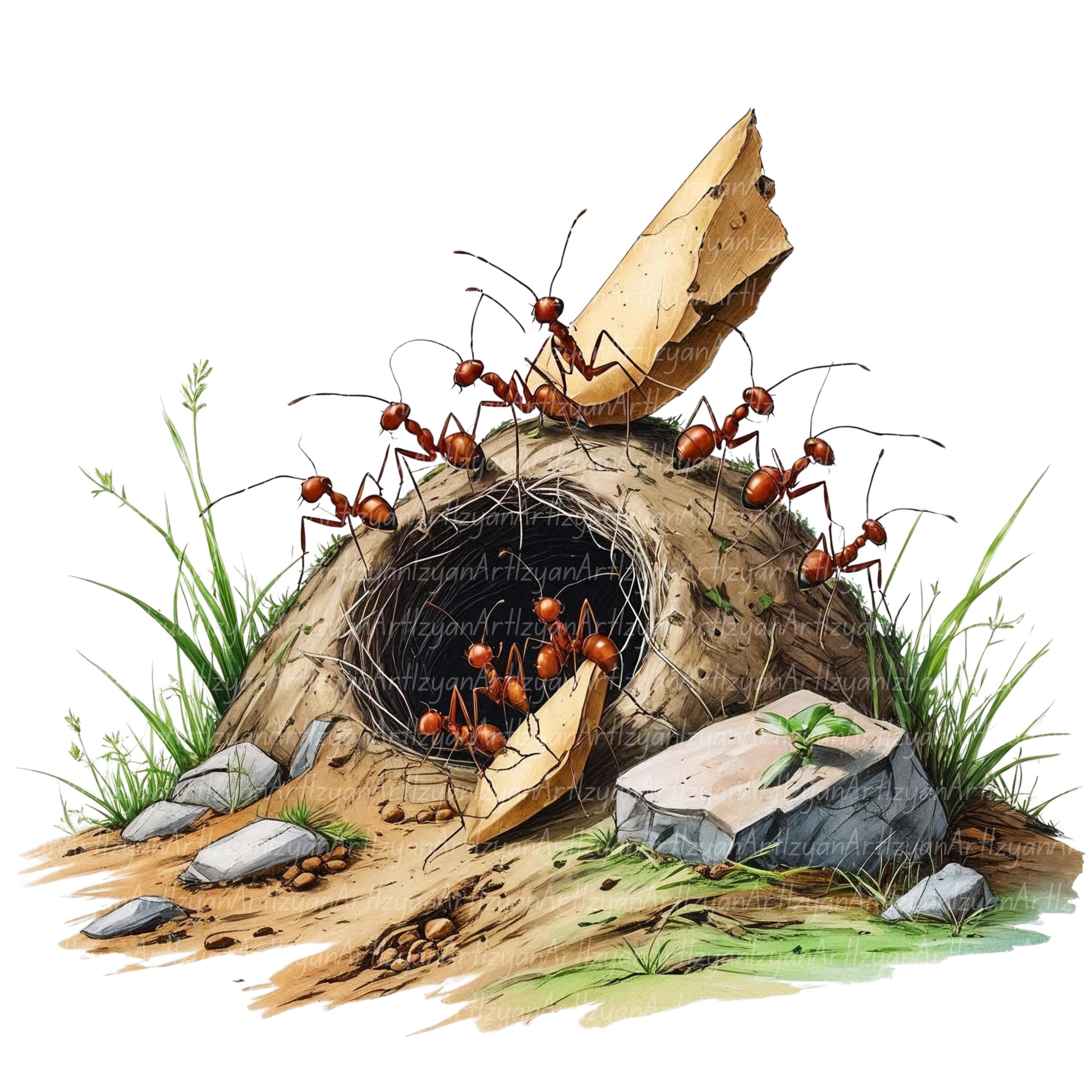 18 PNG Eco Sketch Ant Clipart Bundle, Eco Clipart Ants, Edu Cation ...