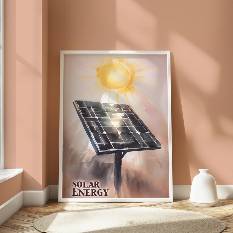 Renewable Energy Digital Poster, Sustainable Art for Kids, Green Decor ...