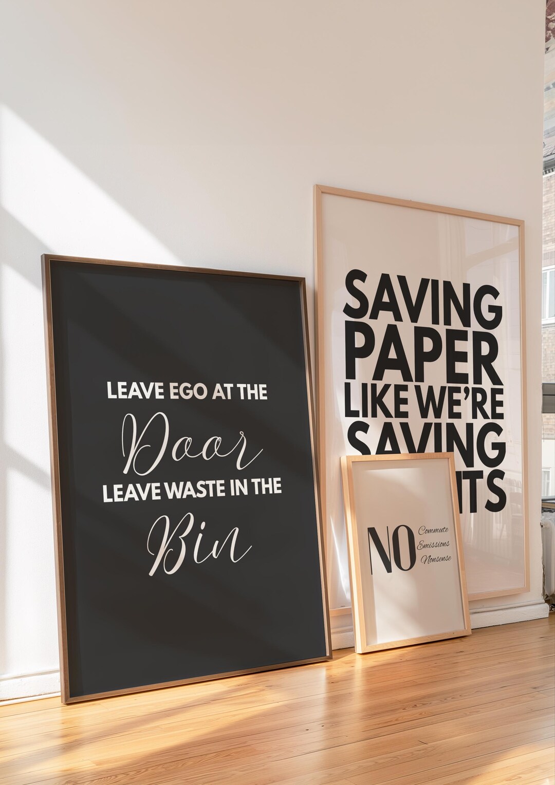 Eco Motivational Office Wall Quote Art, Caffeinated Confident & Carbon ...