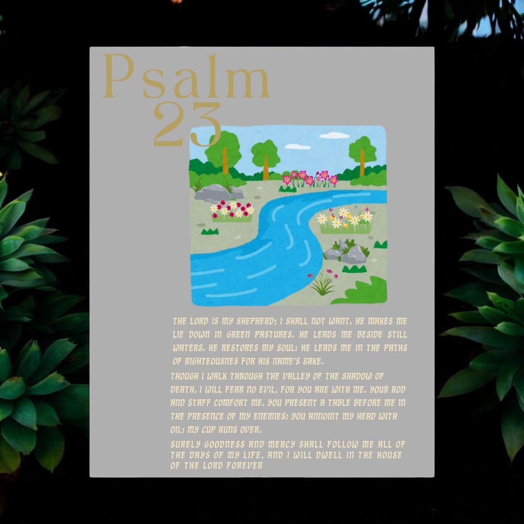 Christian Psalms 23 Satin Poster, Religious Wall Art Decor ...