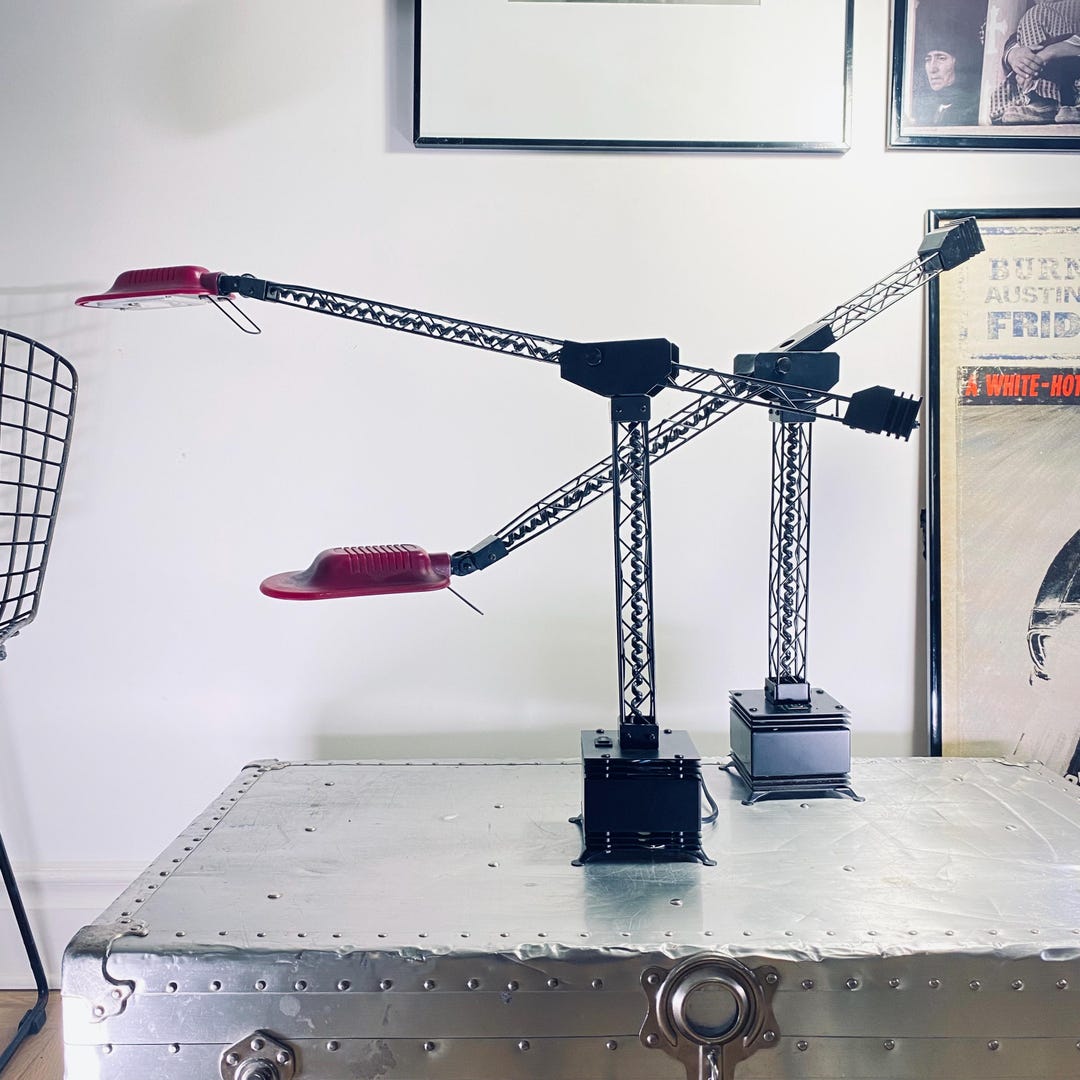 Vintage Tower Crane Desk Lamp (1980s), German Postmodern Architectural ...