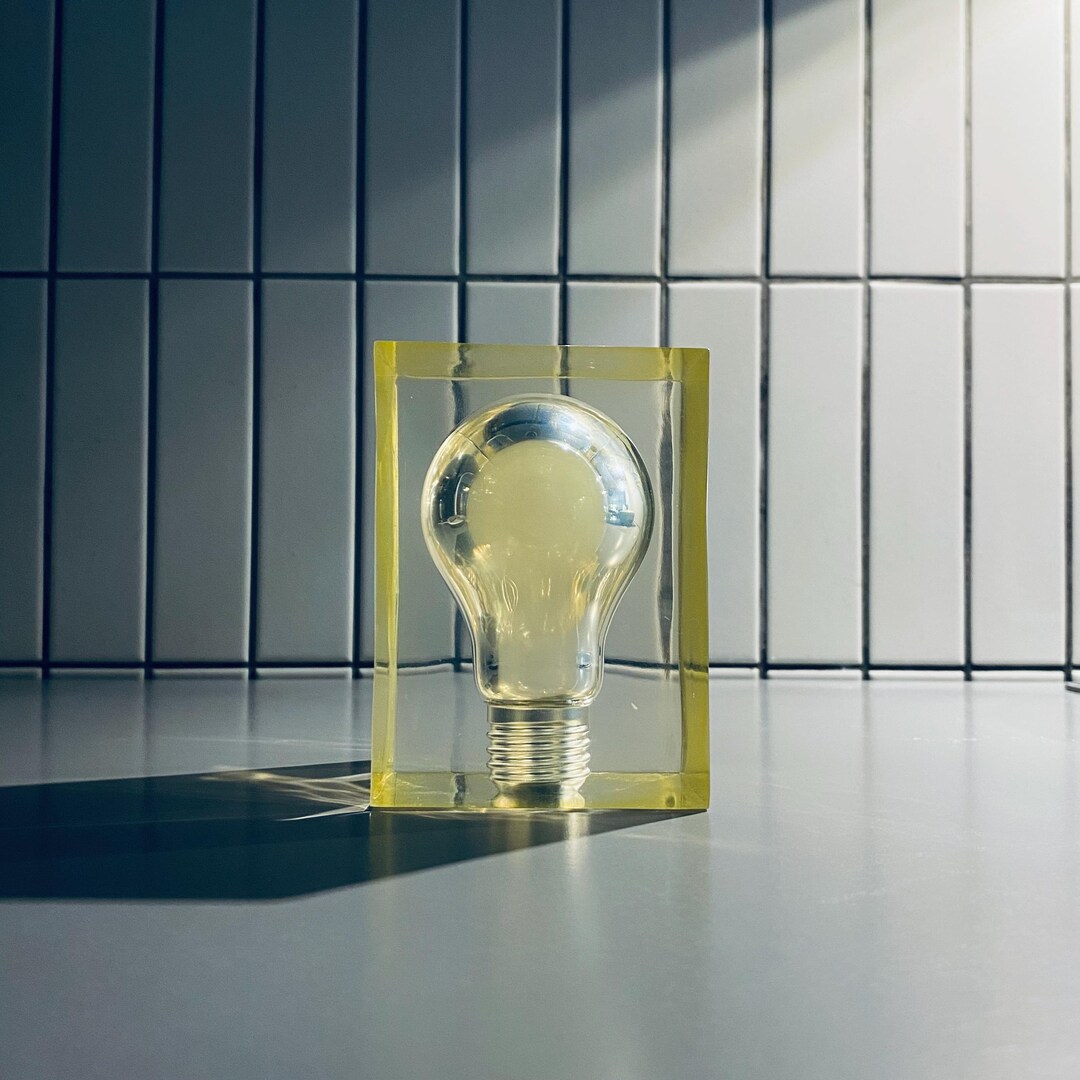 Pierre Giraudon Light Bulb Sculpture 1970s Vintage Lucite Paperweight ...