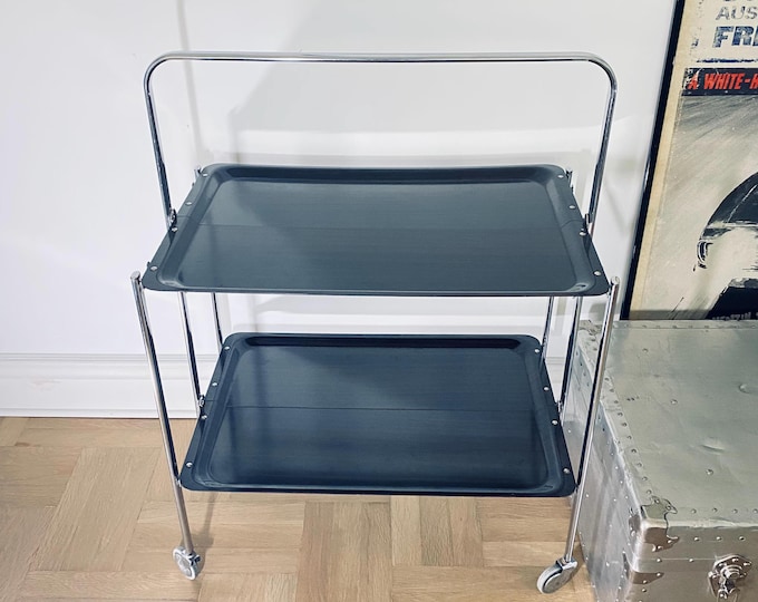 Mid Century Gerlinol Folding Bar Cart, Drinks Trolley, Folding Service ...