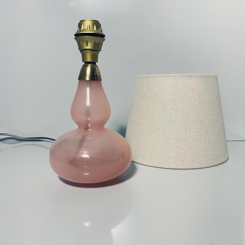 Vintage Soft Pink Murano Glass Lamp – Retro Midcentury Table Light - Etsy