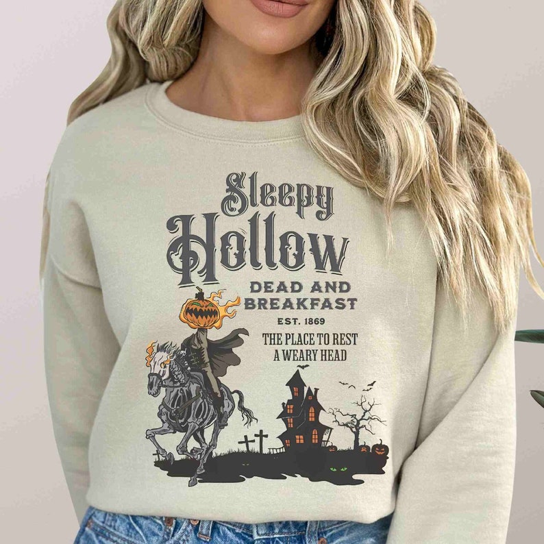 Sleepy Hollow Dead & Breakfast Png, Spooky Scary Halloween Retro ...