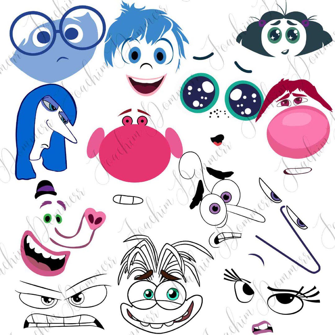 Inside Out Face Png/svg/eps/pxf Bundle, Inside Out 2 Halloween Costume ...