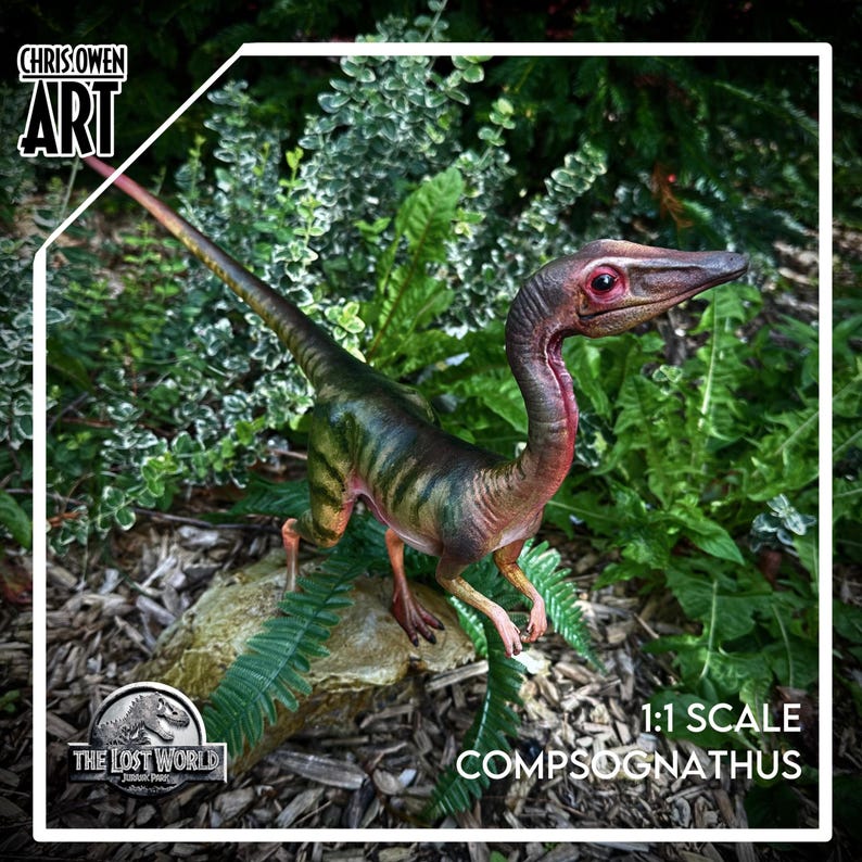 1:1 Scale Compsognathus 3D Printed Hand Painted & Finished Model by ...