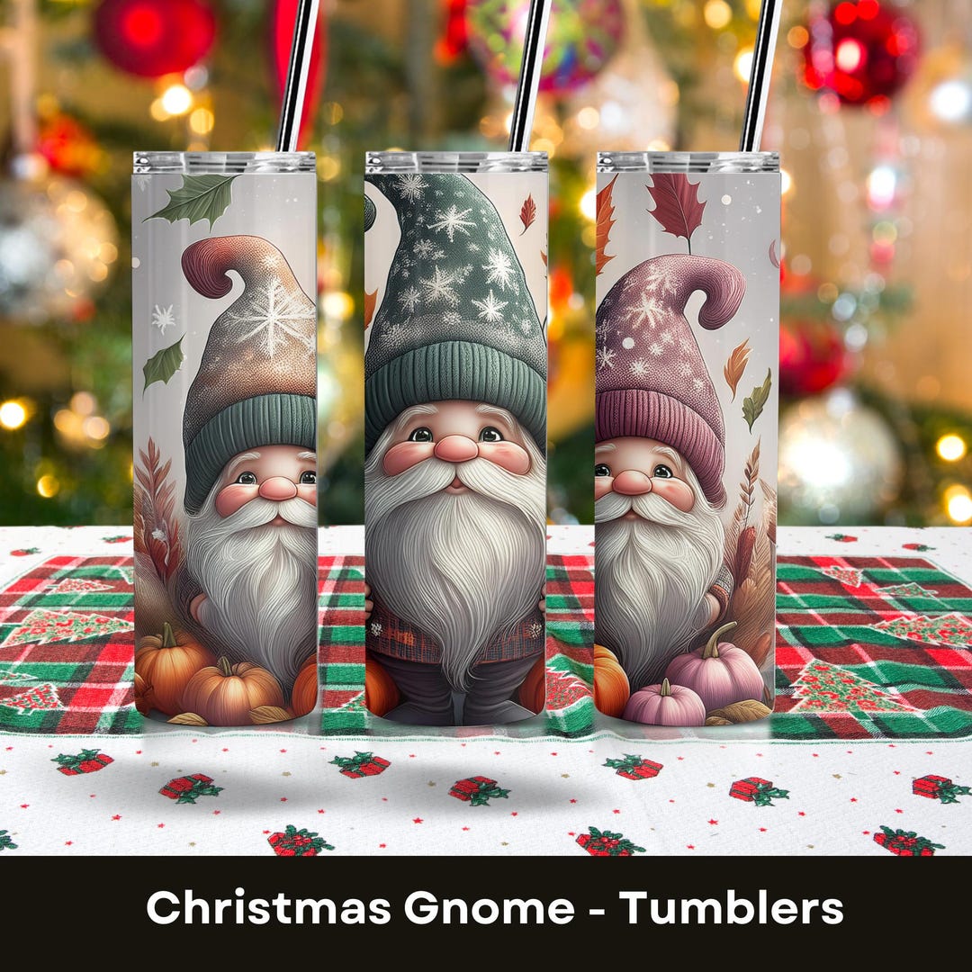 Cute Gnomes Holiday Gnome Tumbler Christmas Gnome Gnome Tumbler ...