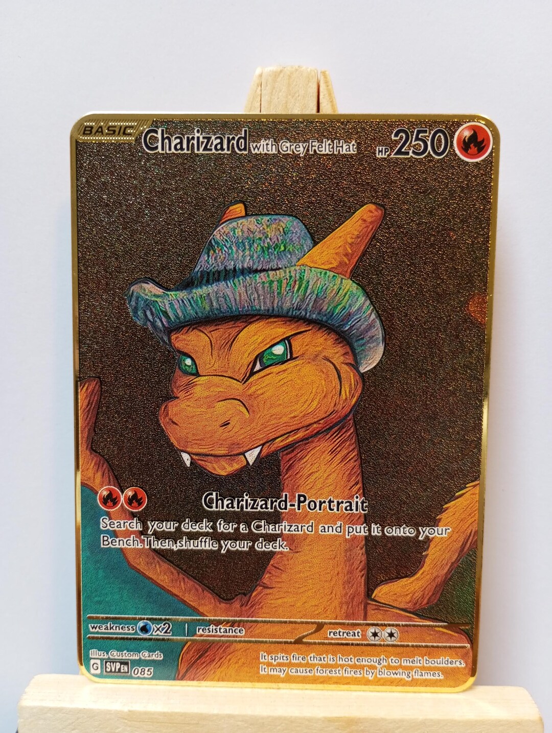 CHARIZARD Portrait - Metal Card - Etsy