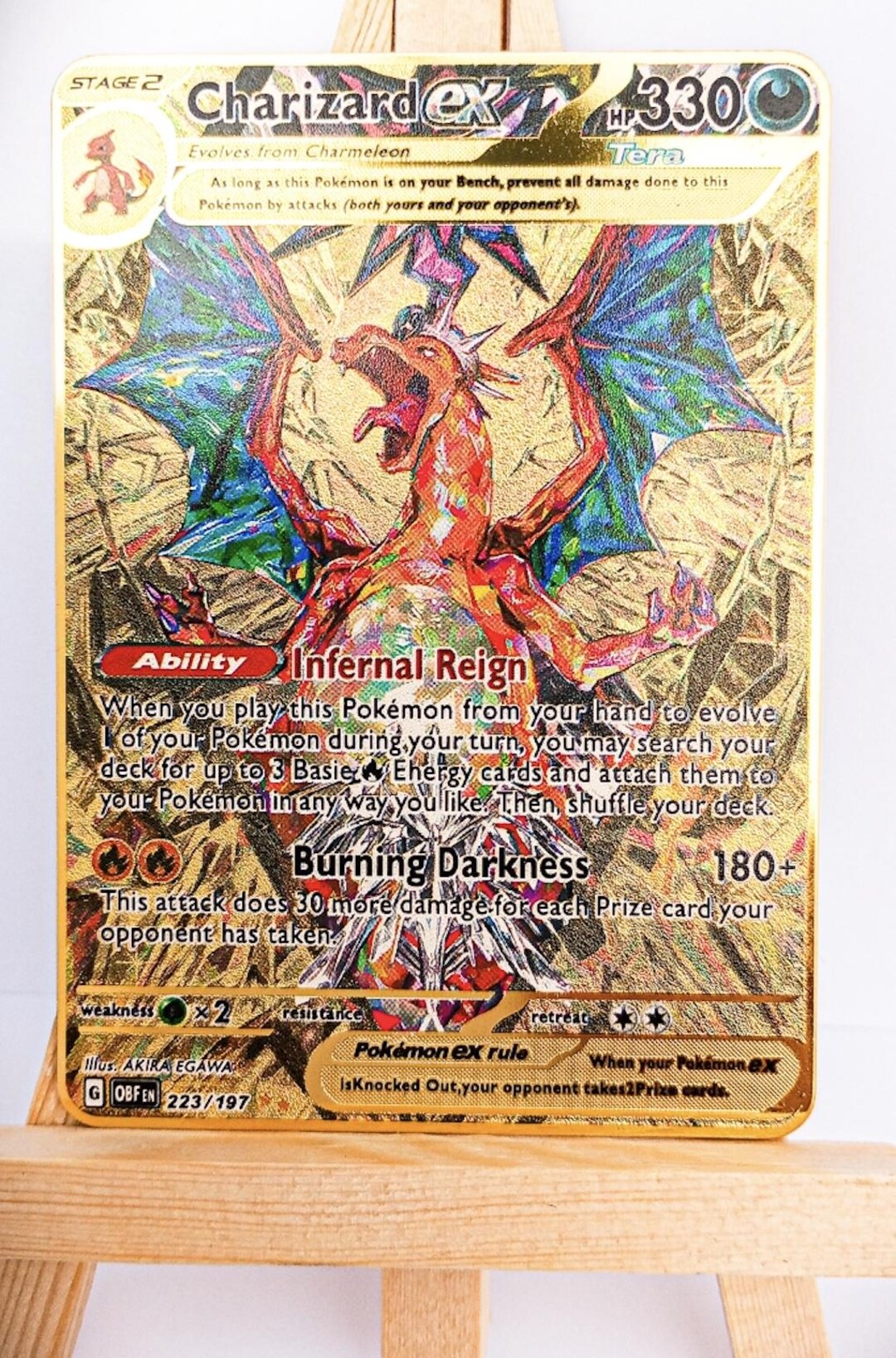 CHARIZARD EX - Metal Card - Etsy