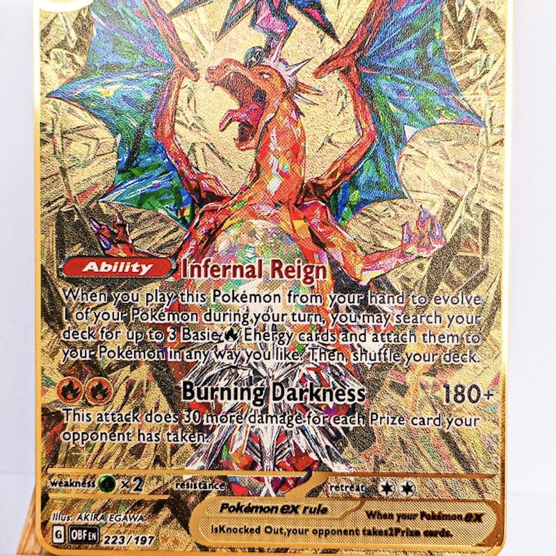 Metal Charizard Card - Etsy