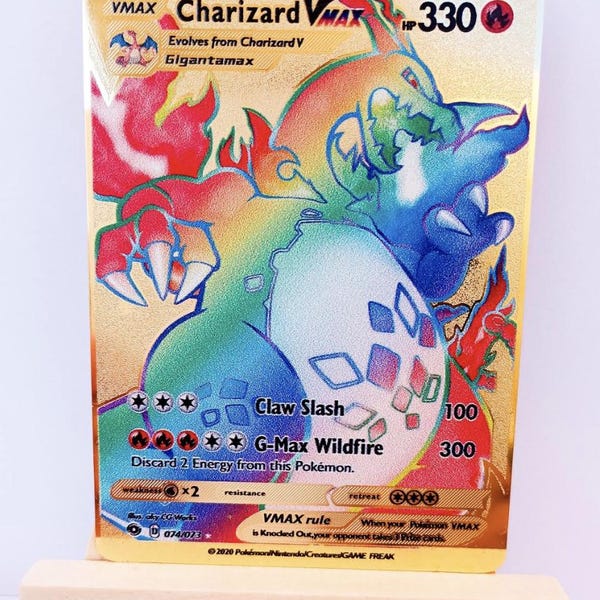 Charizard Vmax Gold - Etsy