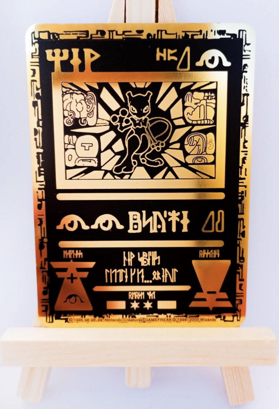 Pokemon Card - Mewtwo - Metal Card - Mewtwo Antique Style - Etsy