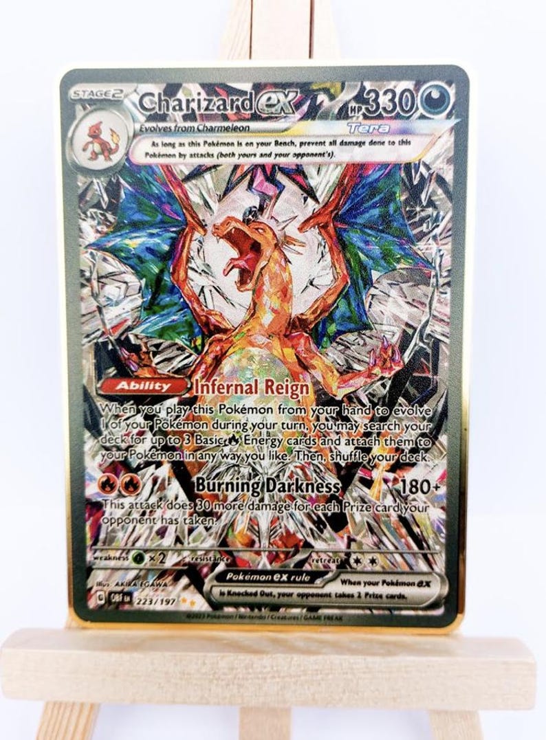 Charizard EX Metal Card Pokemon Card - Etsy