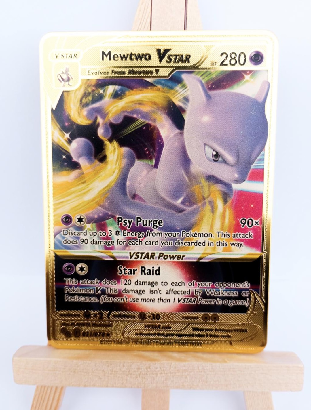 Mewtwo VSTAR - Metal Card - Pokemon Card - Etsy