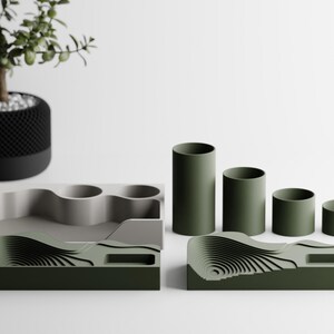 Custom Multi-layer Topographic Desk Organizer Tray Set Serene Home ...