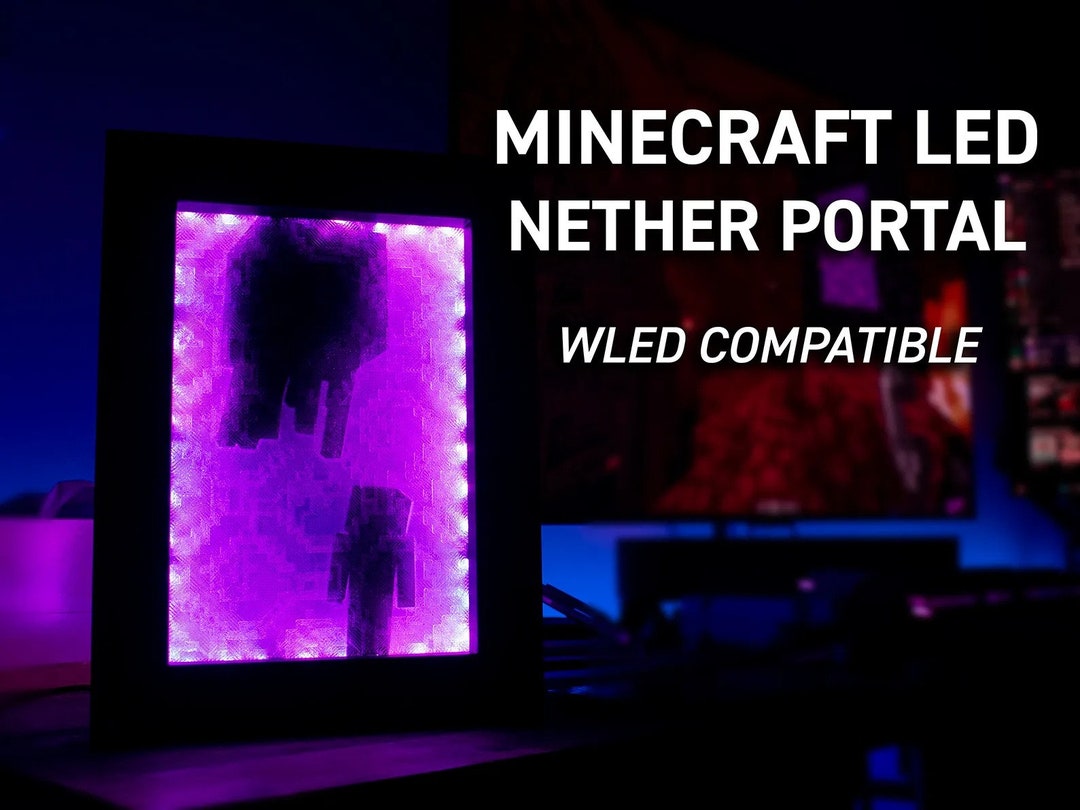 Night Light Nether Portal RGB LED Lamp With Inserts Minecraft-inspired ...