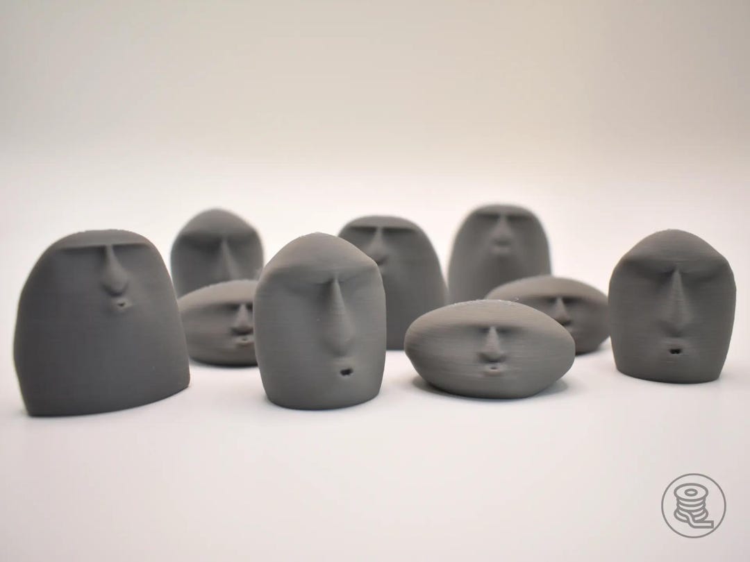 Ooo Rocks | Cute Meme Decor, 3D Printed Moai Head Rock Statues, Cute ...