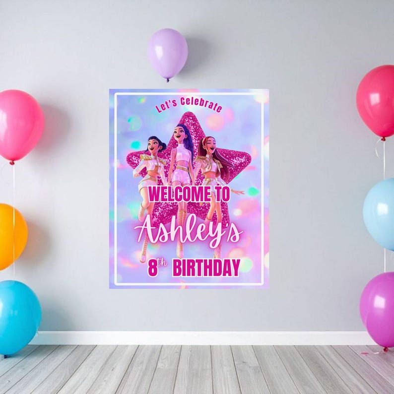 Editable Kpop Demon Hunters Birthday Welcome Sign | Instant Download - Etsy