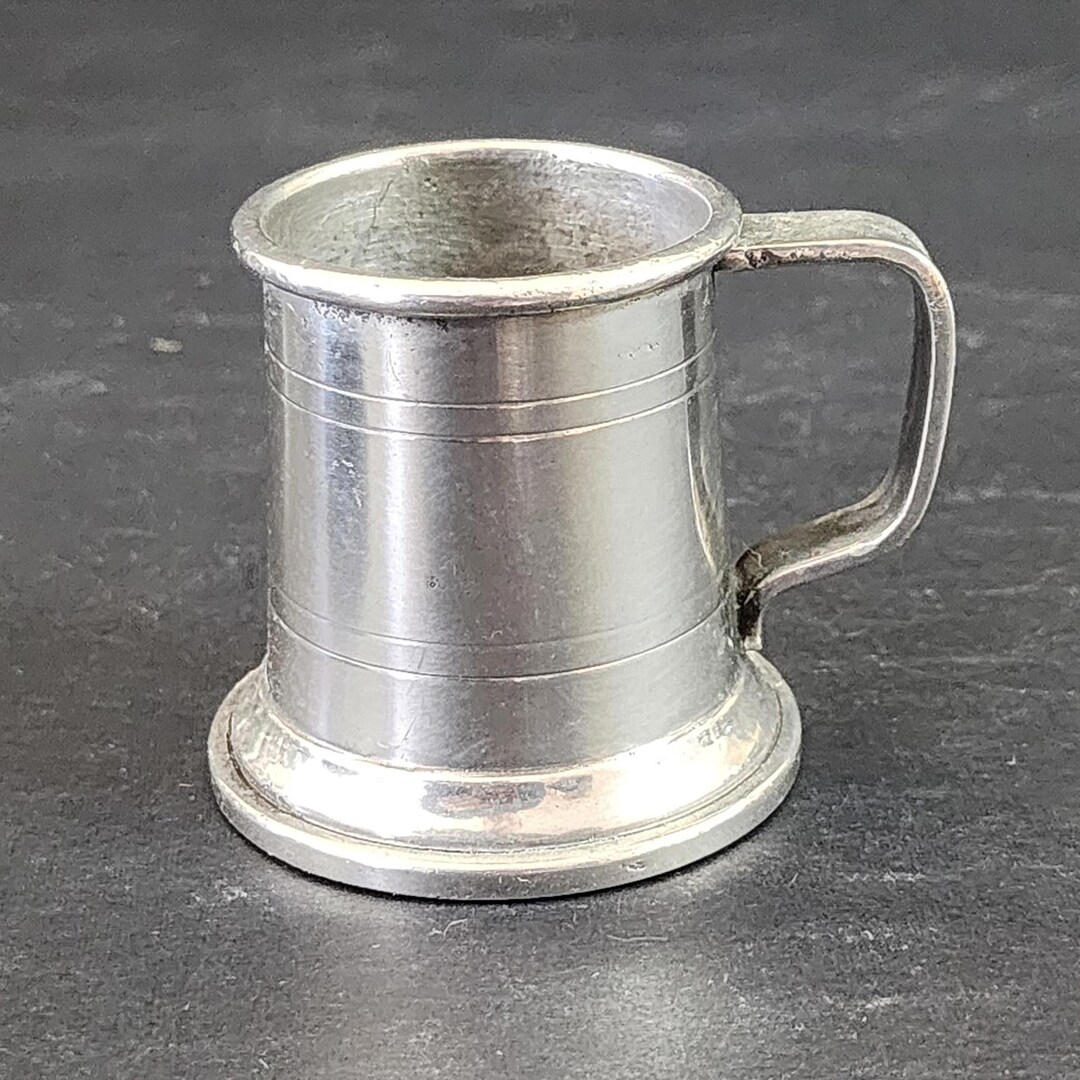 Vintage 1950s Small Pewter Mug Show Measure With Handle - Colonial ...