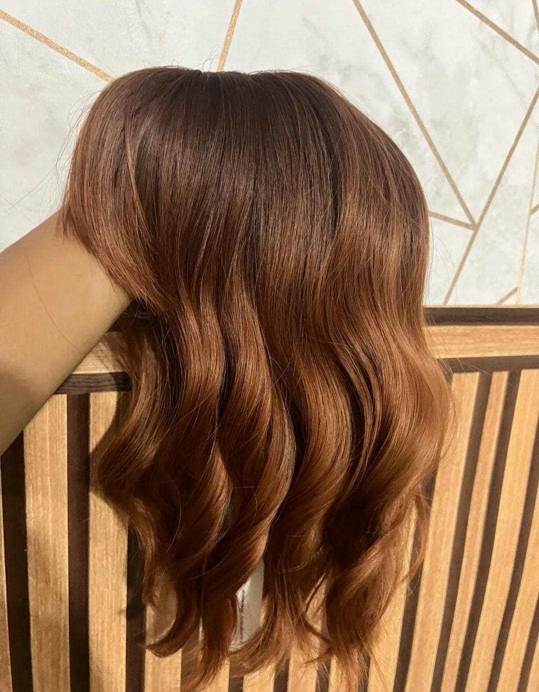 Short Wavy Red Copper Synthetic Wig With Bangs - Etsy