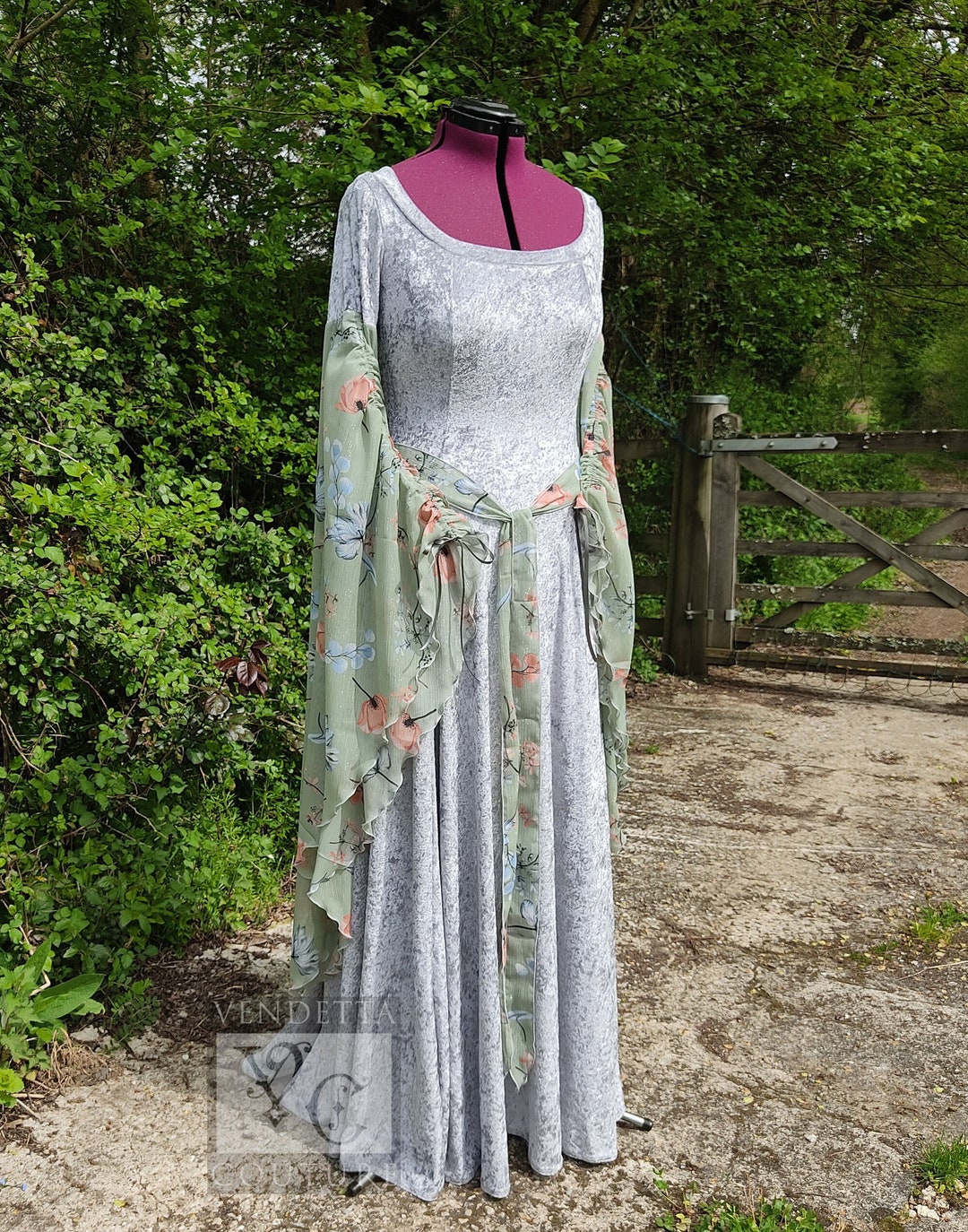 Velvet Forest Wedding Dress Medieval Viking Celtic Pagan Handfasting ...