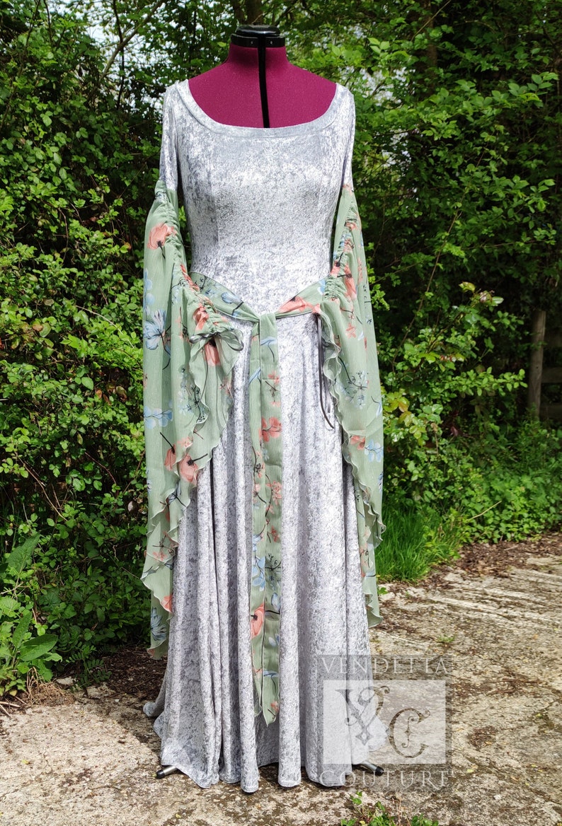 Velvet Forest Wedding Dress Medieval Viking Celtic Pagan Handfasting ...