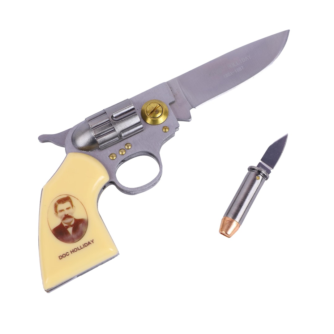 Doc Holliday Folding Knife, 2-in-1 Collectable Tin Box Set| Folding ...