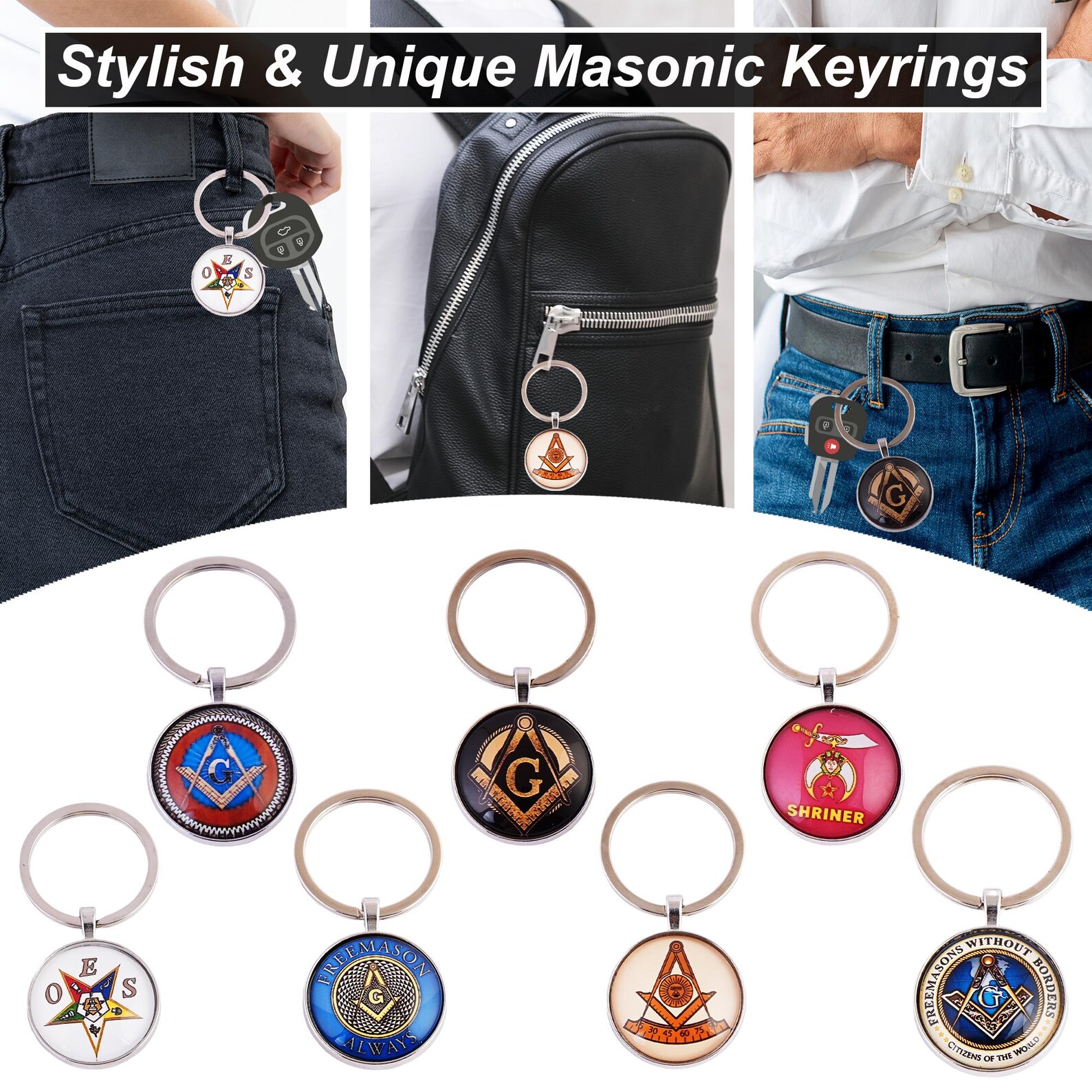 Freemason Always, Masonic Keyring Masonic Symbolic, Perfect for ...