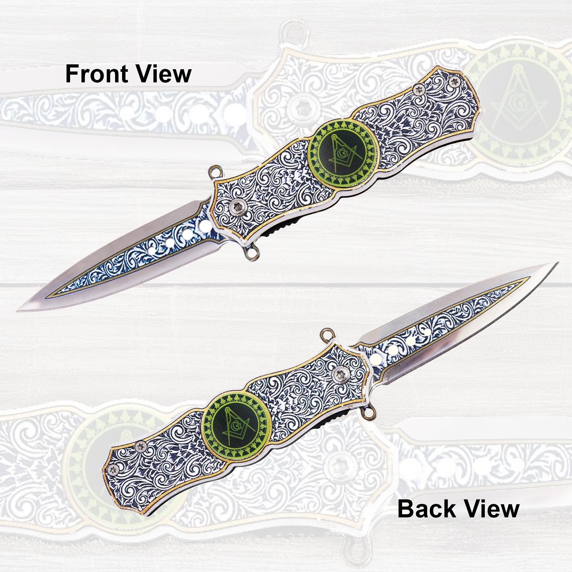 Masonic Folding Knife With Fidget Spinner, Crafted, Everyday Use ...
