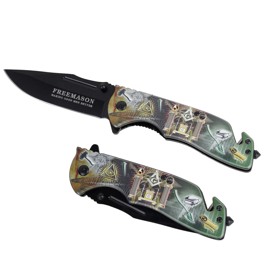 Freemason Masonic Pocket Knife 5 Inch Blade| Masonic Pocket Knife Set ...