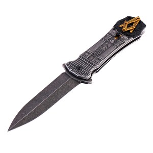 Masonic Folding Knife, Engraved Masonic Logo Expertly Crafted, Symbolic ...