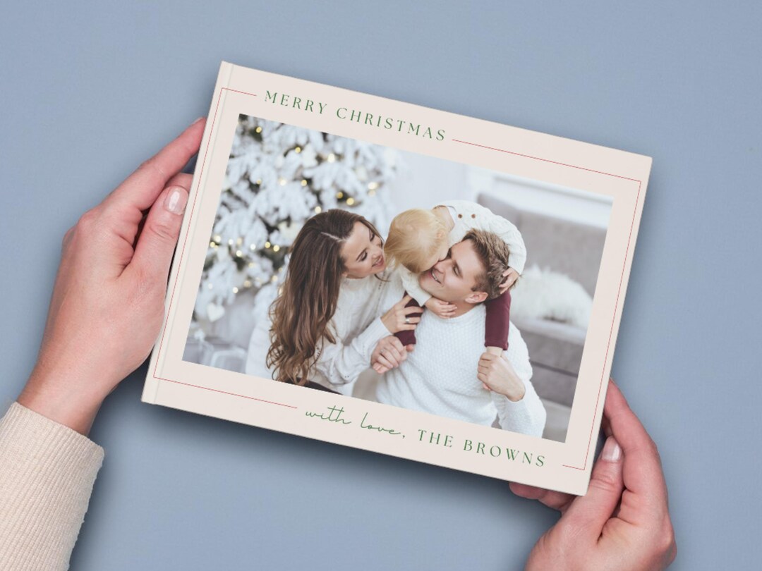 Neutral Photo Christmas Card Template: Editable Family Card (digital ...