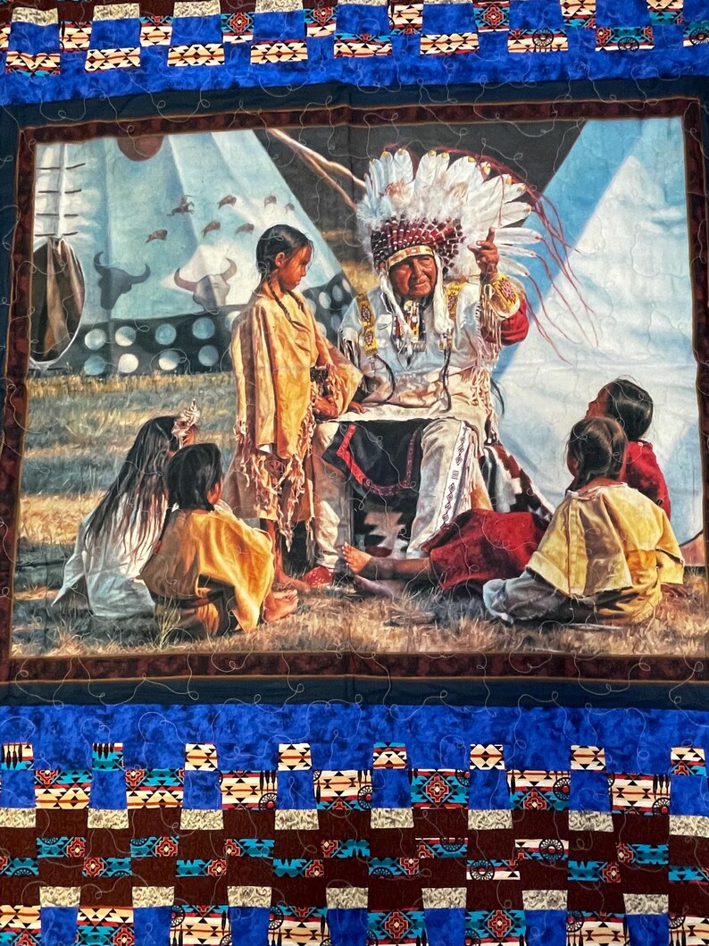 Native American Storyteller Couch Quilt - Etsy