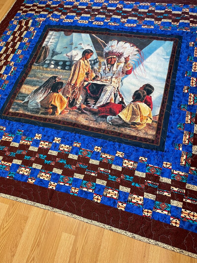 Native American Storyteller Couch Quilt - Etsy