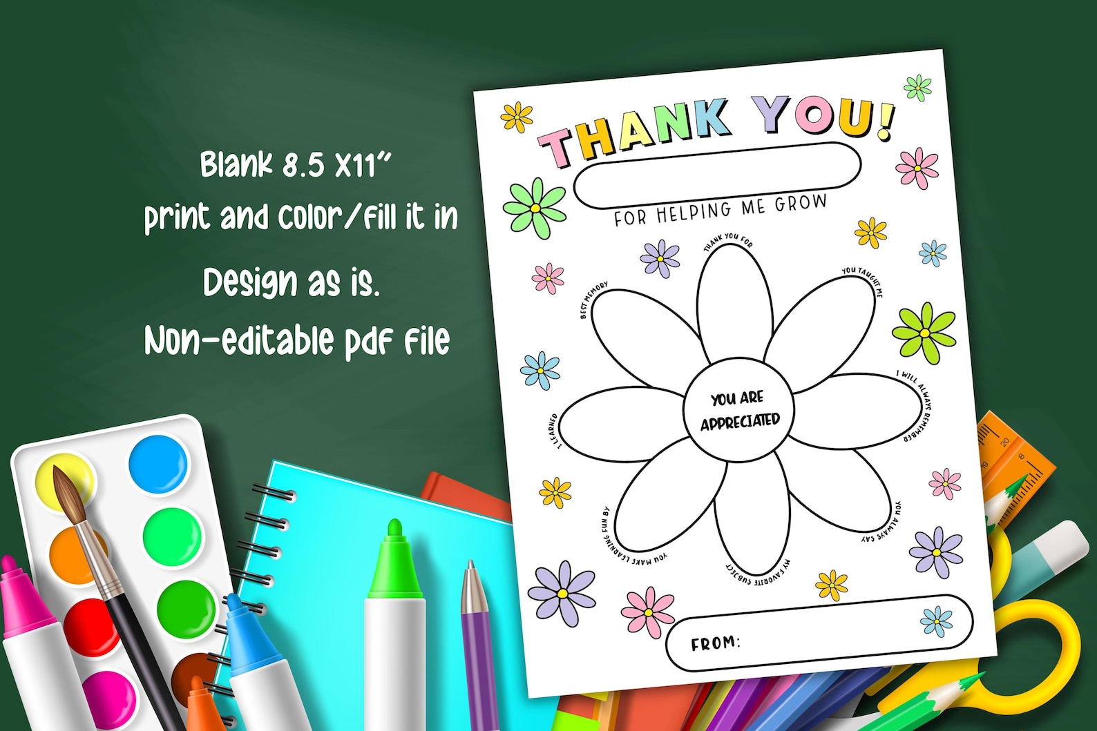 Teacher Appreciation Coloring Page | Thank You for Helping Me Grow ...