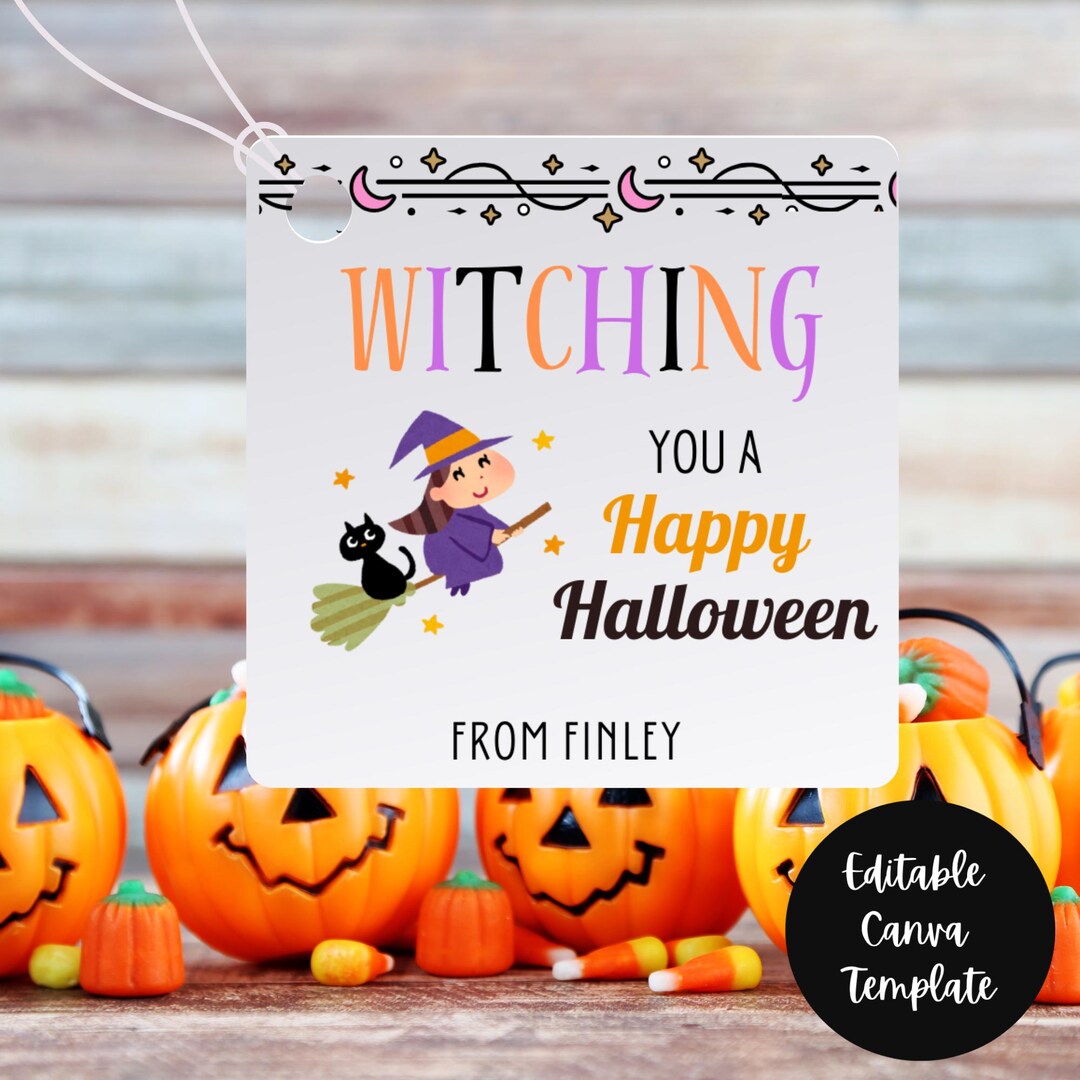 Halloween Gift Tags| Witch Happy Halloween Gift Tags| Trick or Treat ...