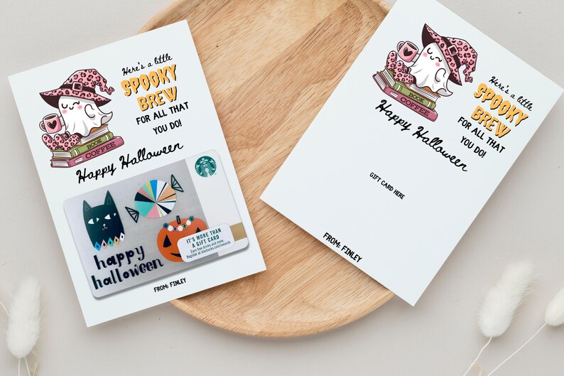 Editable Halloween Tags , Printable Gift Card Tag , 4.5x6 Gift Card ...