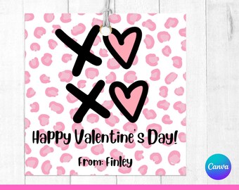 Trendy Pastel Valentines Day Favor Gift Tags| Preppy Classmate Gift ...