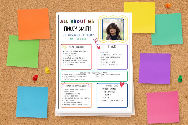 All About My Child | Special Needs Teacher Guide | Editable School ...