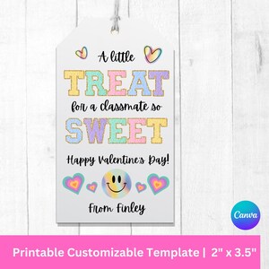 Trendy Pastel Valentines Day Favor Gift Tags| Preppy Classmate Gift ...