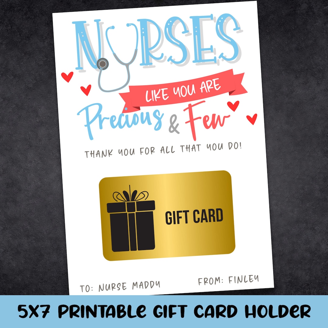 Printable School Nurse Appreciation Gift Card Holder | Canva Editable ...
