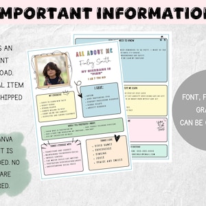 All About My Child | Special Needs Teacher Guide | Editable School ...